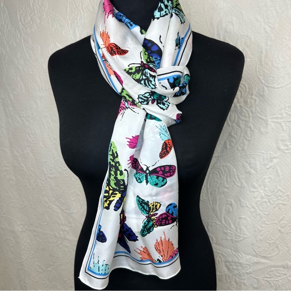 Talbots | Accessories | Talbots Silk Twill Oblong Butterfly Multicolor ...